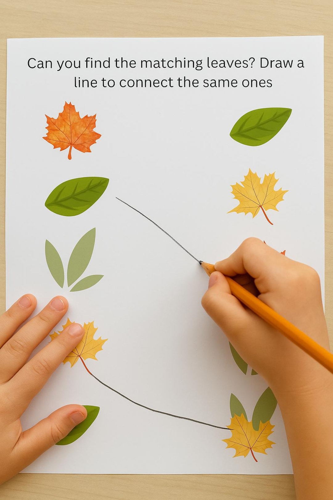 Leaf Matching Worksheet for Toddlers - Instant Download - Etsy