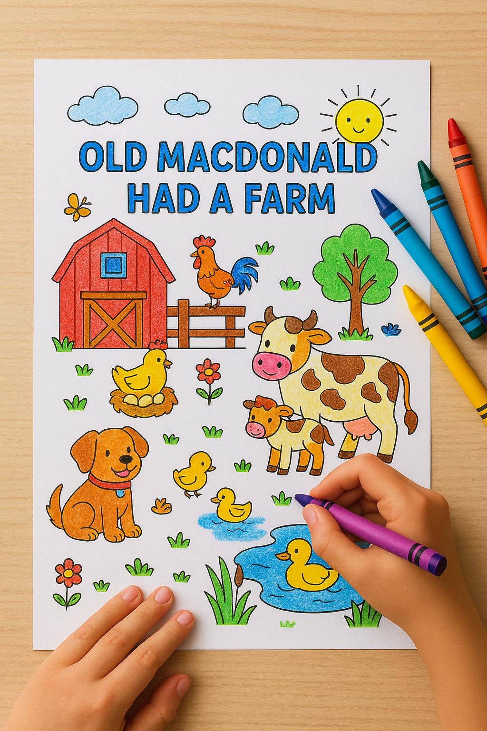 Old Macdonald Farm Animal Coloring - Printable Pages - Etsy