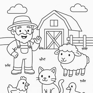 Old Macdonald Farm Animal Coloring - Printable Pages - Etsy