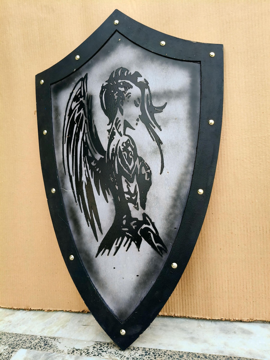 Templar Valkyrie Viking Shield – Dark Angel Warrior Prop for Cosplay ...