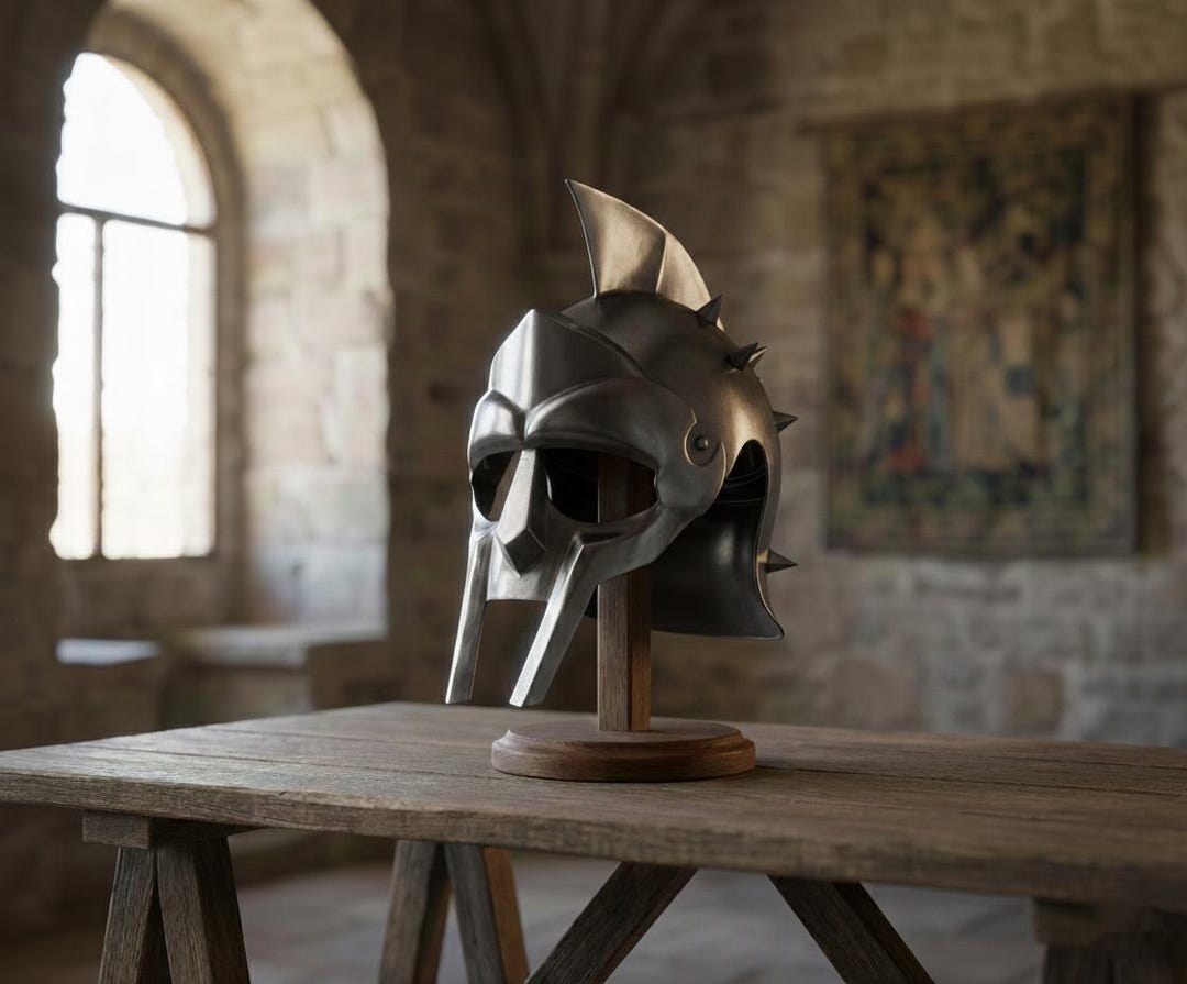 Medieval Gladiator Helmet - Maximus Decimus Inspired Armor - 18 Gauge ...