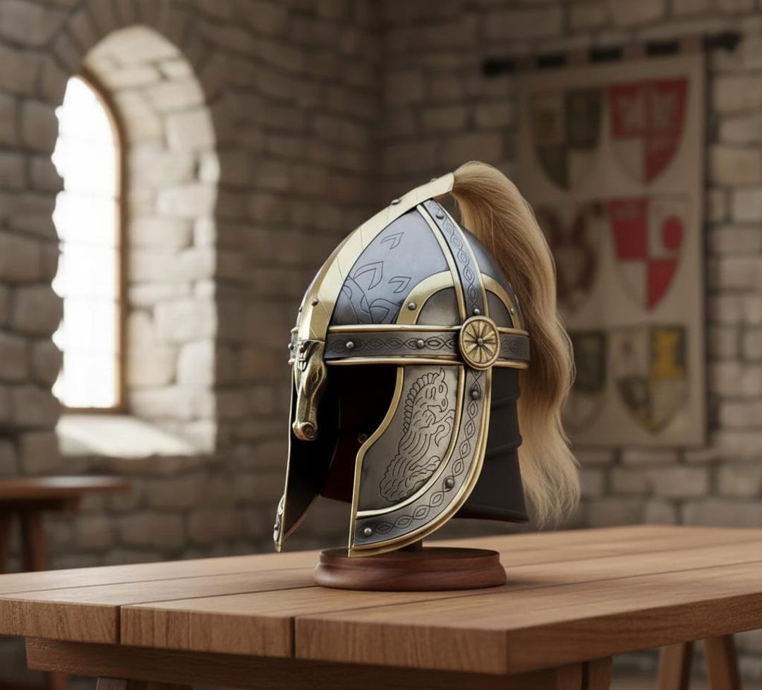 Medieval Horse Rider Helmet Replica | Viking Eomer Marshall Helmet ...