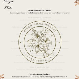 Moody Fall Decor Kit: Cozy Autumn Home Styling Guide (printable PDF ...