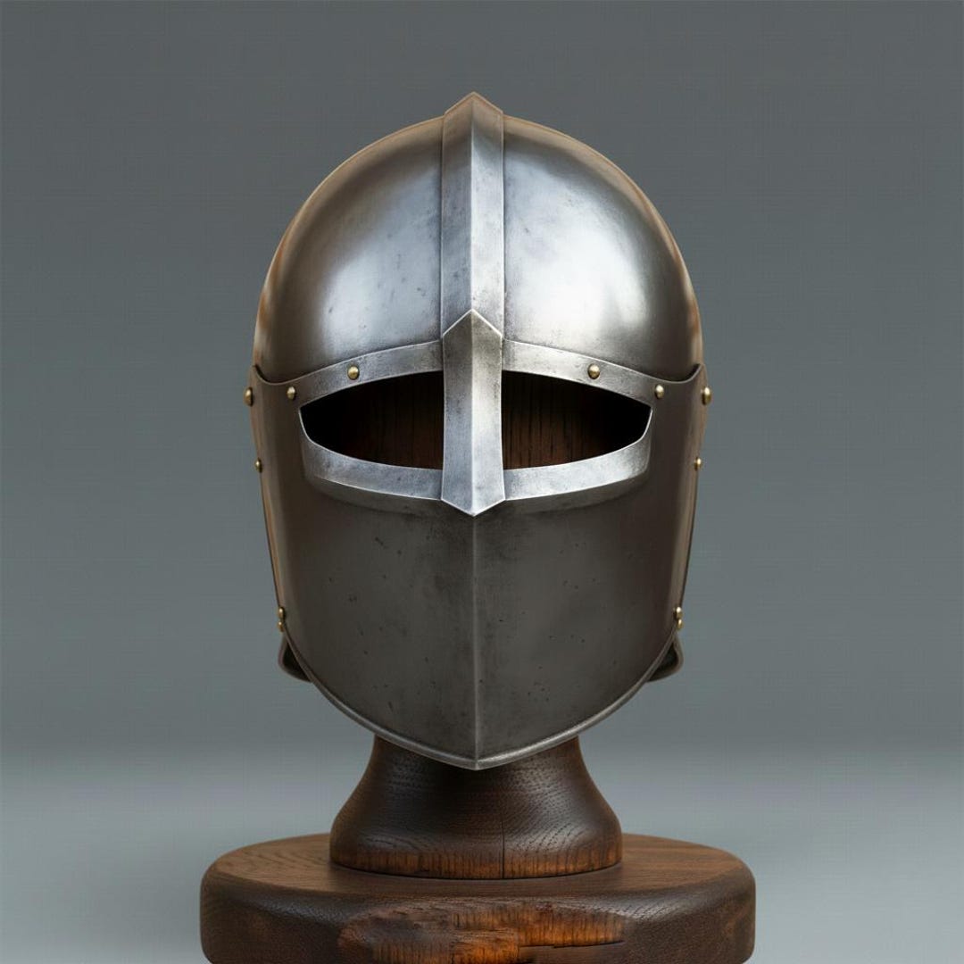 Handmade Medieval Steel Knight Helmet for Cosplay LARP Renaissance ...