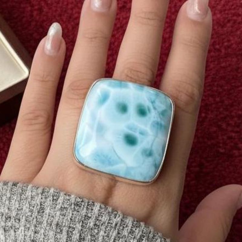 Square Stone Ring - Etsy