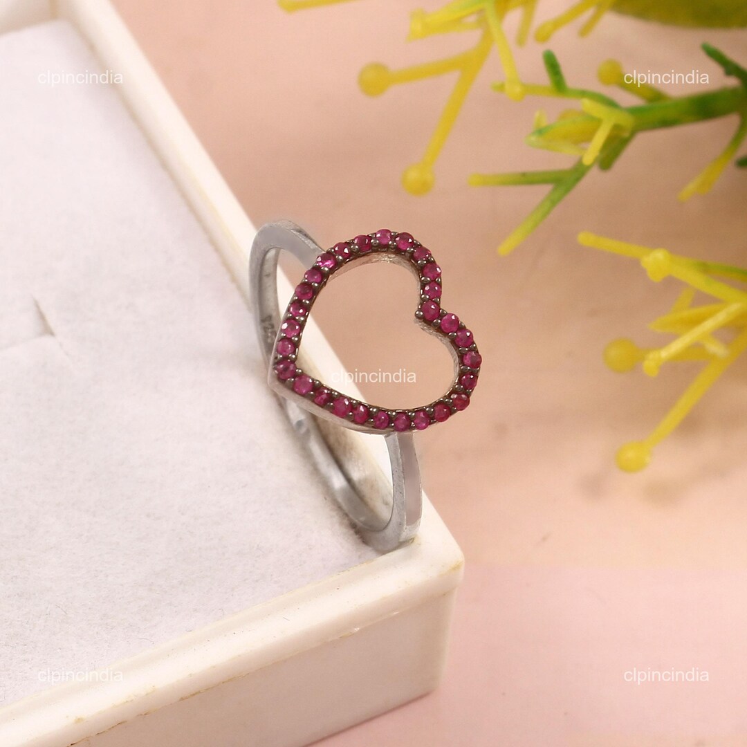 Amazing Pink Ruby Tiny Ring | Sterling Silver Ring | Celestial Ring ...