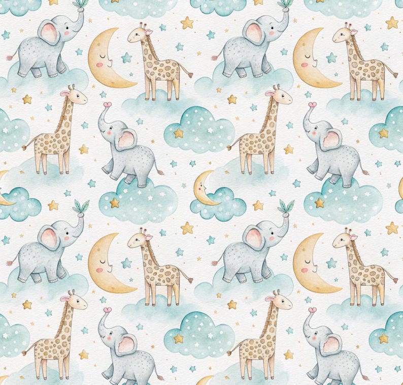 100% Cotton Nursery Newborn Baby Quilt Cotton Fabric, Sold by Half Yard ...