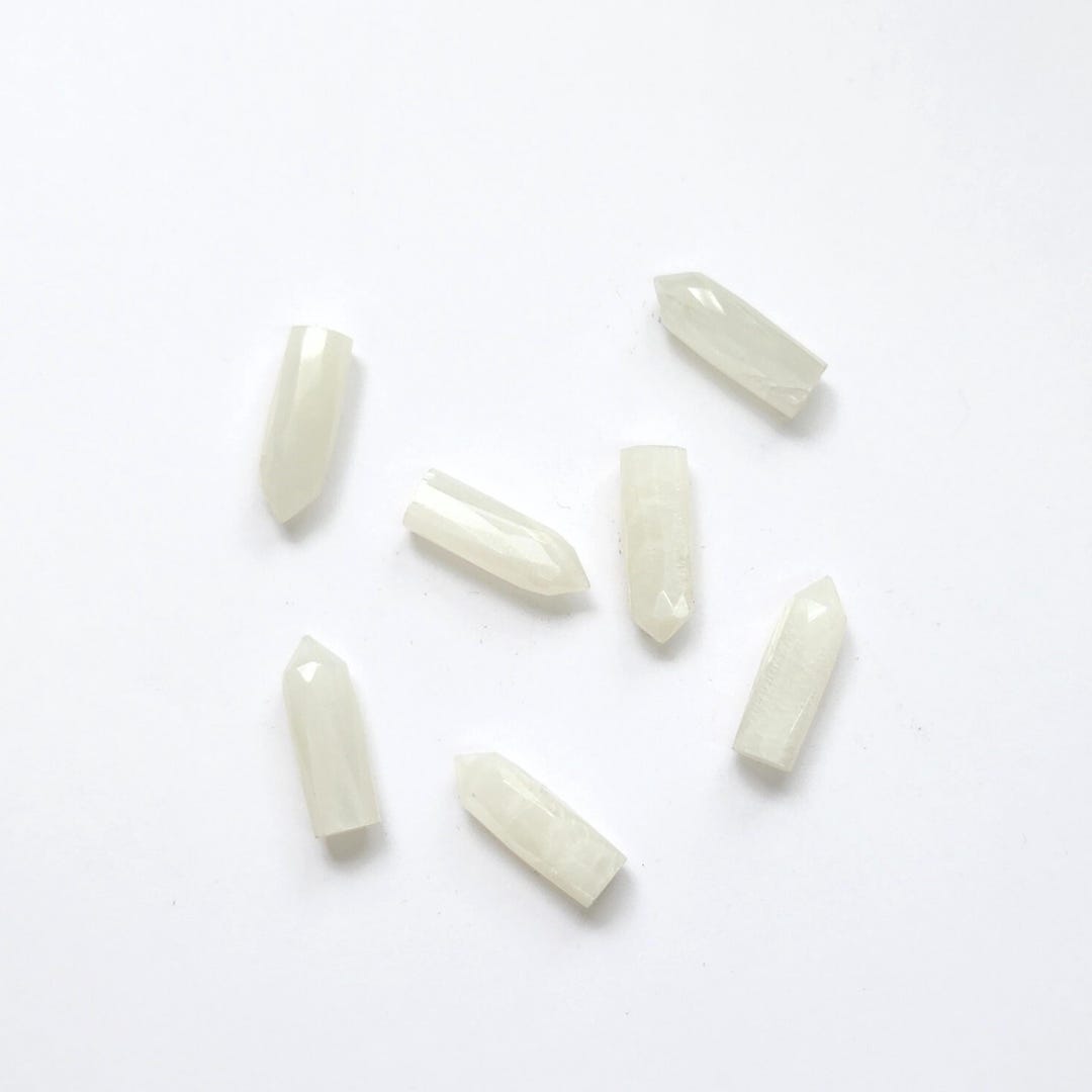 Natural White Moonstone Terminated Loose Gemstone for Jewelry Making ...