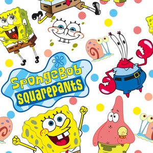 Funny Spongebob Squarepants Fabric 100% Pure Cotton Fabric-spongebob ...
