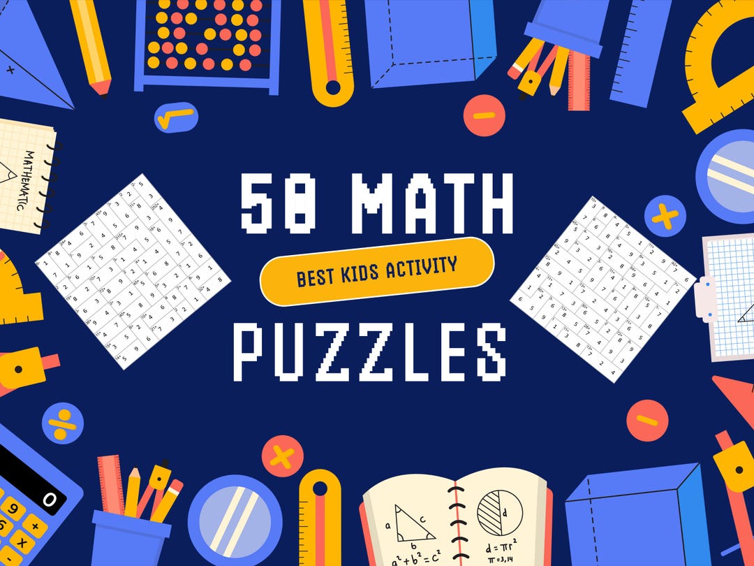 50 Math Puzzles Activity Book for Kids Age 4-8 | Calcudoku Puzzle ...