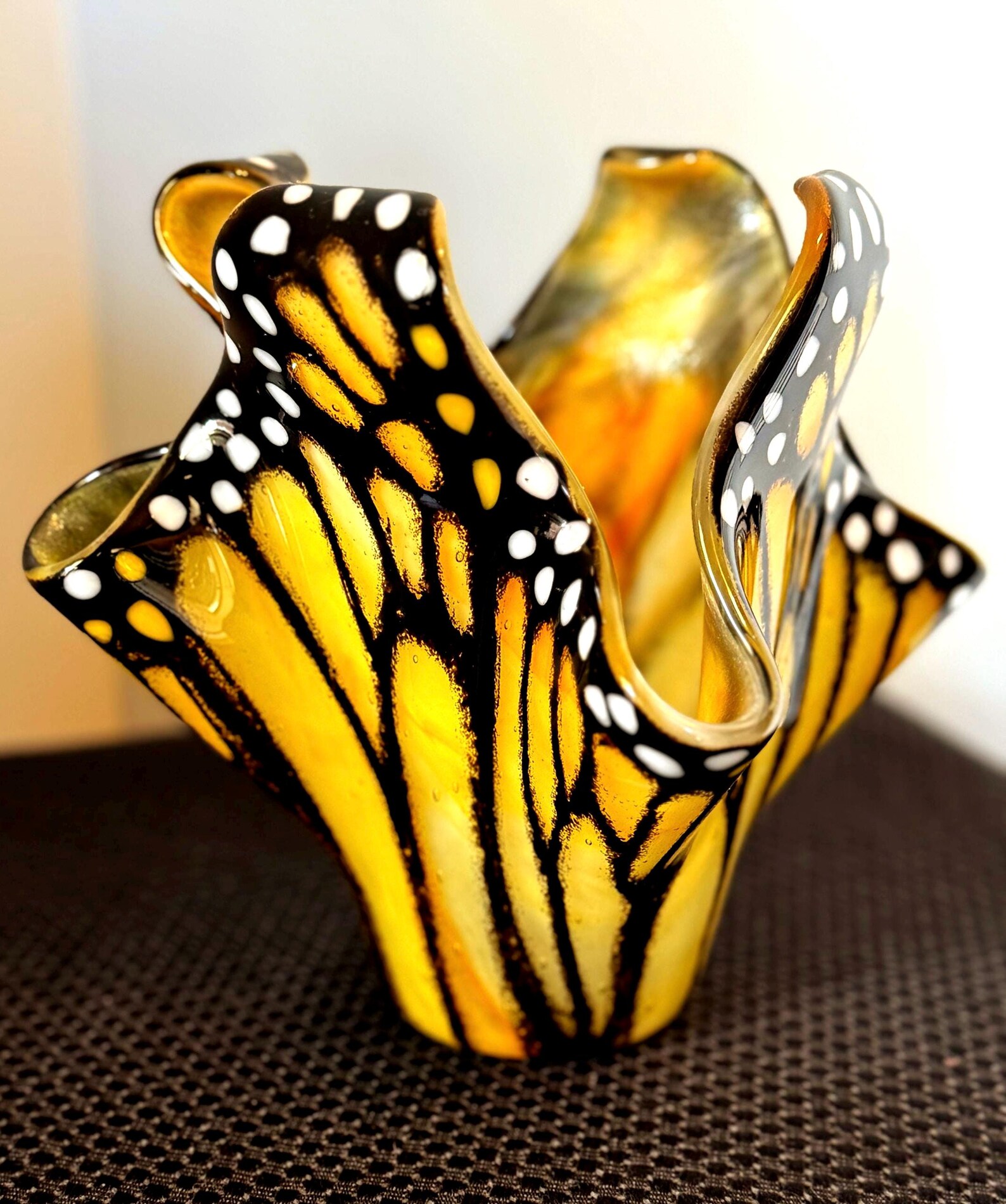 Monarch Butterfly Vase, Fused Glass Art - Etsy