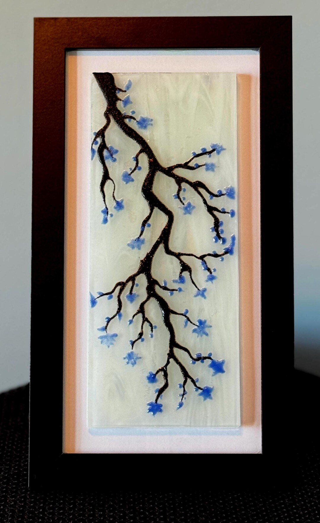 Fused Glass Blossoming Branch • Textured Floral Art Panel - Etsy