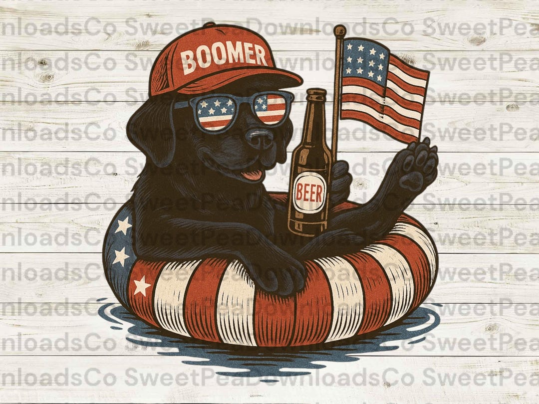 Black Lab Png, Labrador PNG, 4th of July Png, Patriotic Dog Png, Dog ...
