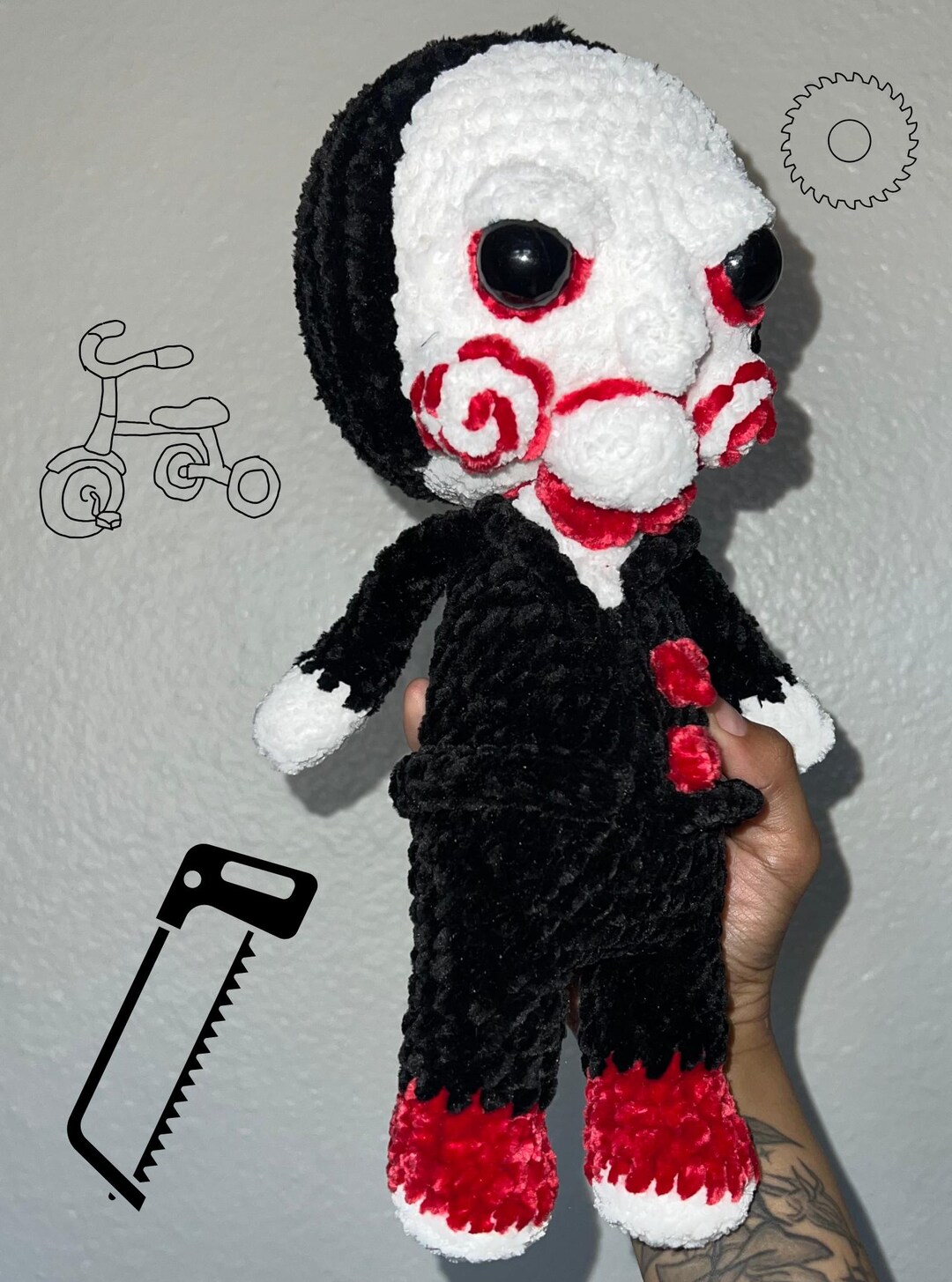 Handmade Billy the Puppet , Horror Plush , Jigsaw Character Made ...