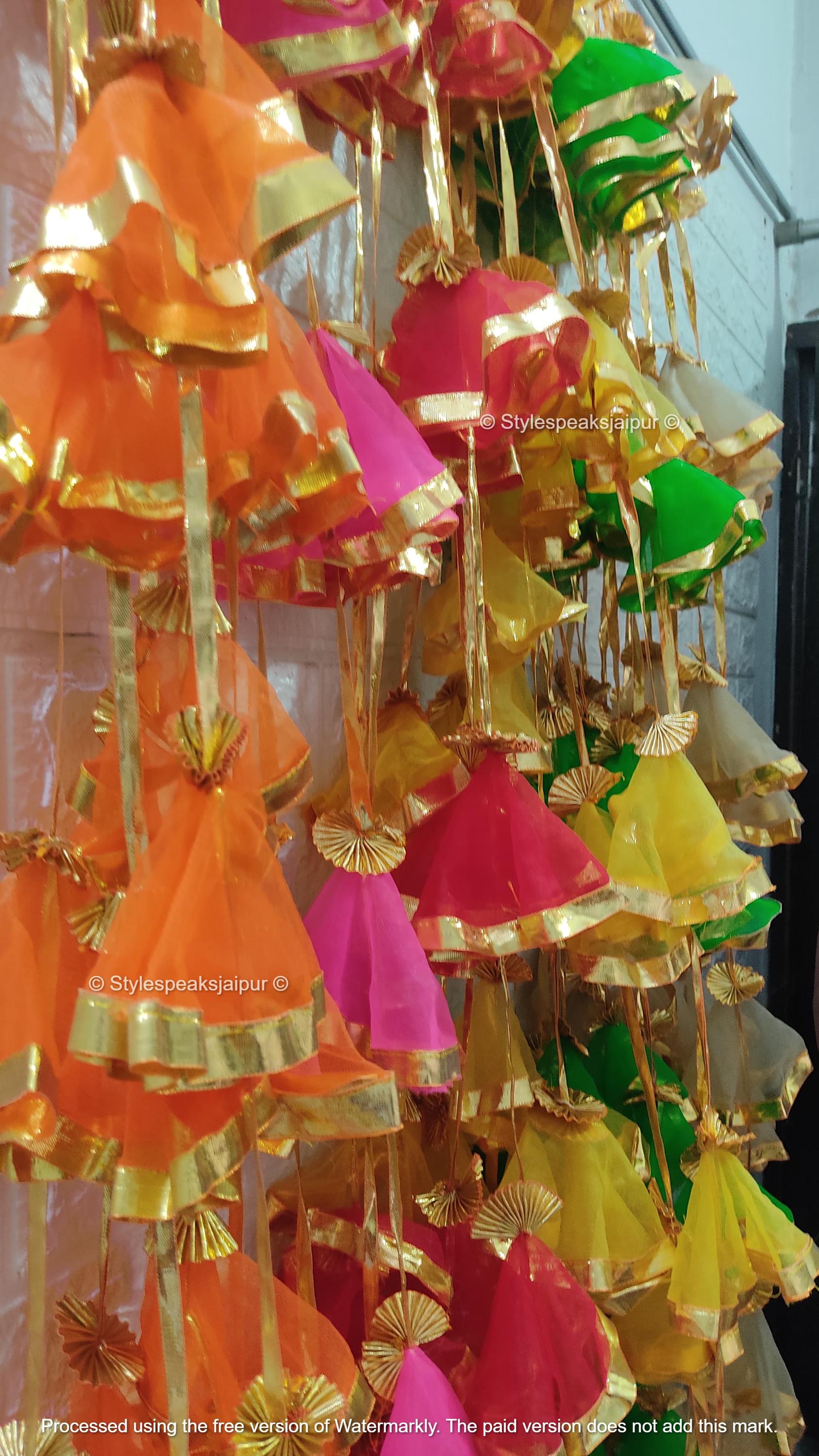 Net Gota Frill Garlands – Mehndi Haldi Decor –yellow & Pink, Orange ...