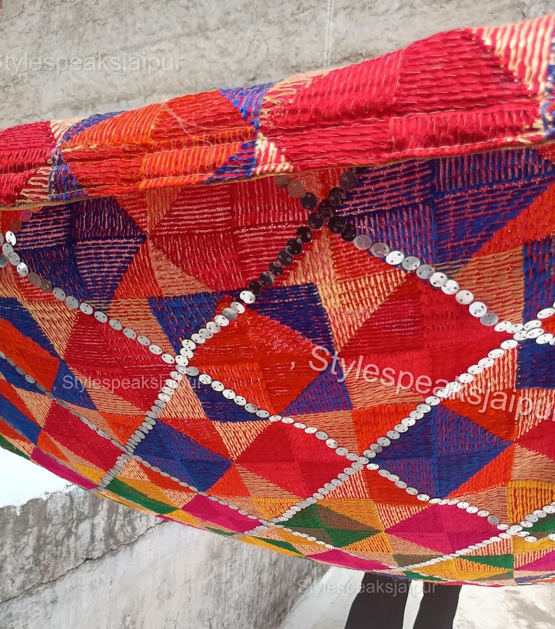 Phulkari Mirror Work Bridal Entry Chadar, Indian/pakistani/punjabi ...