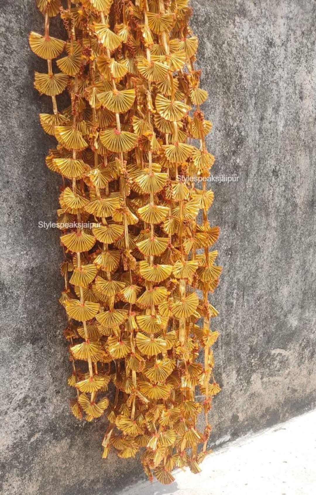 Golden Gota Flower Garland – 2.5 to 5 Feet – Indian Wedding & Festival ...