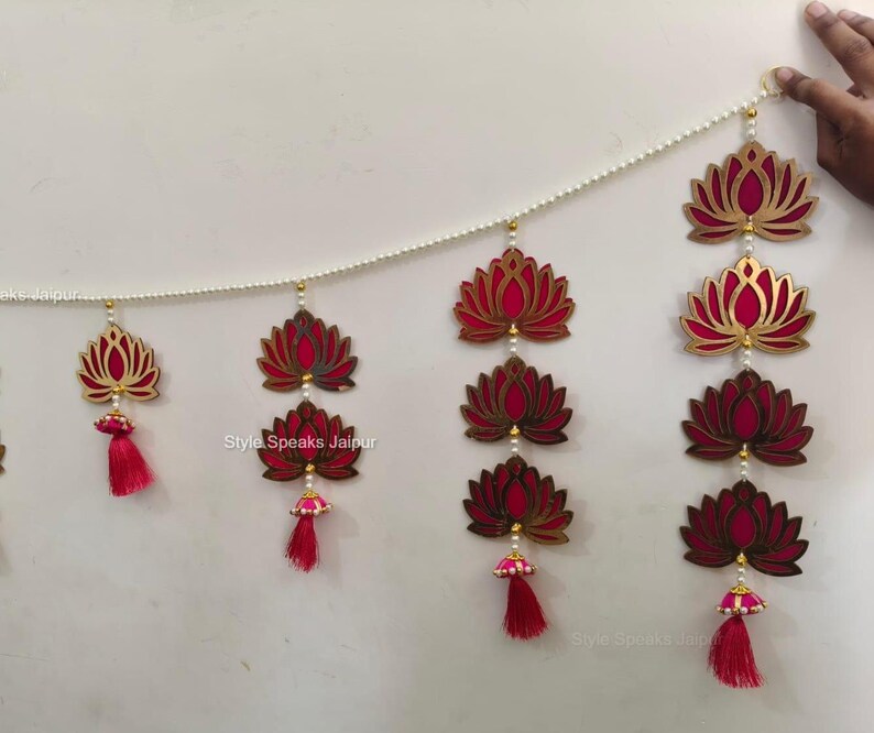 MDF Lotus Style Bandarwal / Toran for Main Door Decoration ...