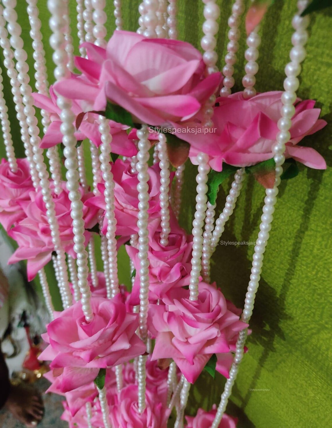 Decoative 6 Feet Rose Flower Pearl Garlands for Indian Wedding ...