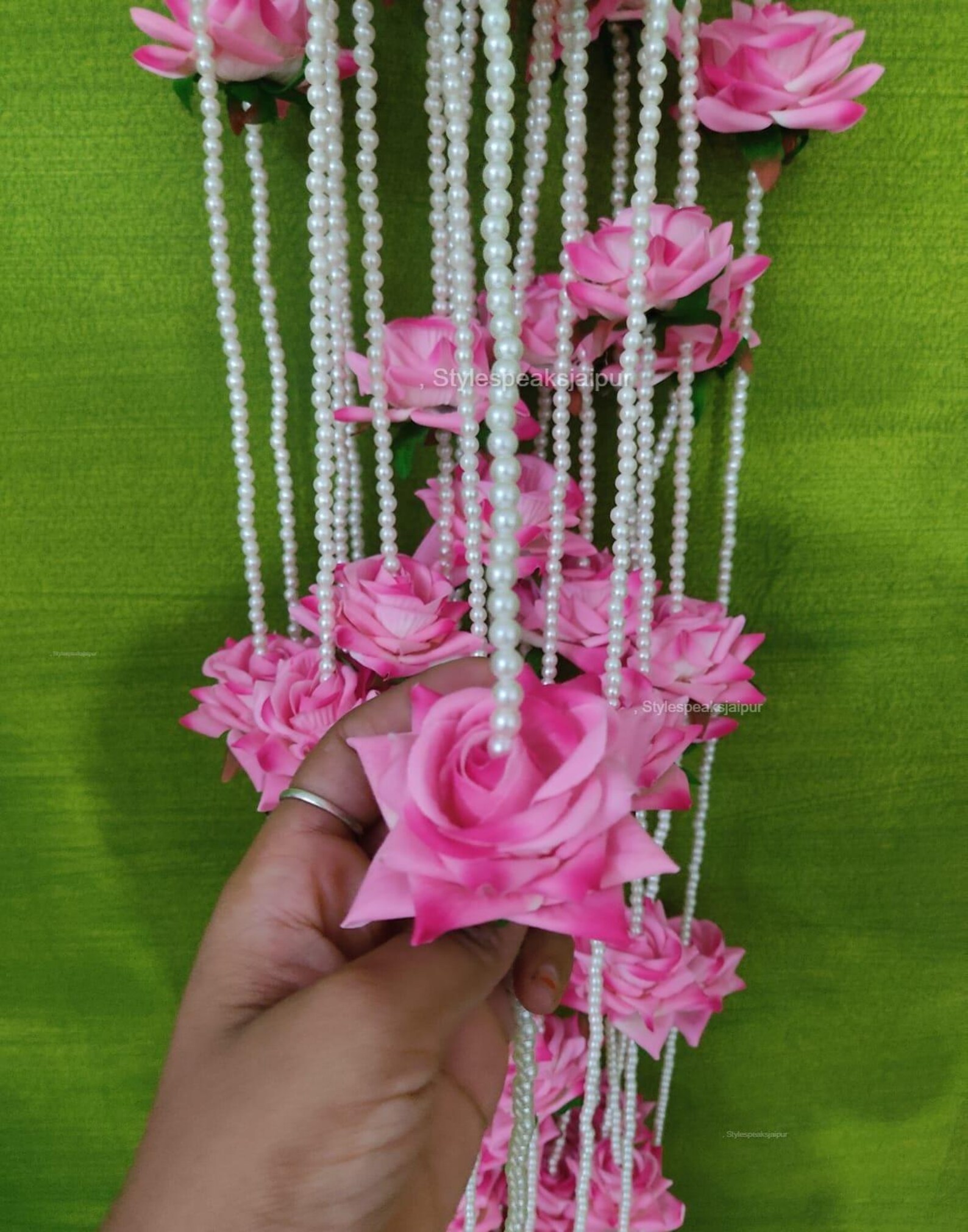 Decoative 6 Feet Rose Flower Pearl Garlands for Indian Wedding ...