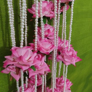 Decoative 6 Feet Rose Flower Pearl Garlands for Indian Wedding ...