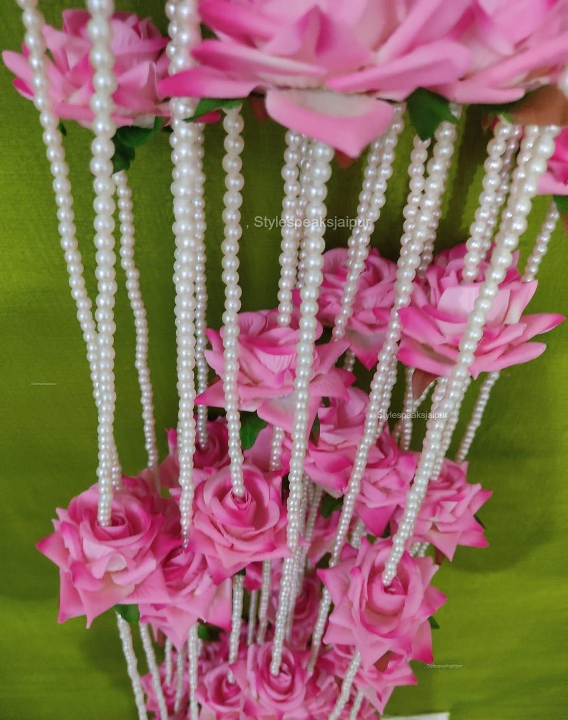 Decoative 6 Feet Rose Flower Pearl Garlands for Indian Wedding ...
