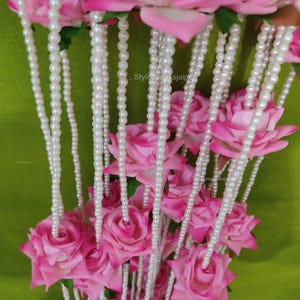 Decoative 6 Feet Rose Flower Pearl Garlands for Indian Wedding ...