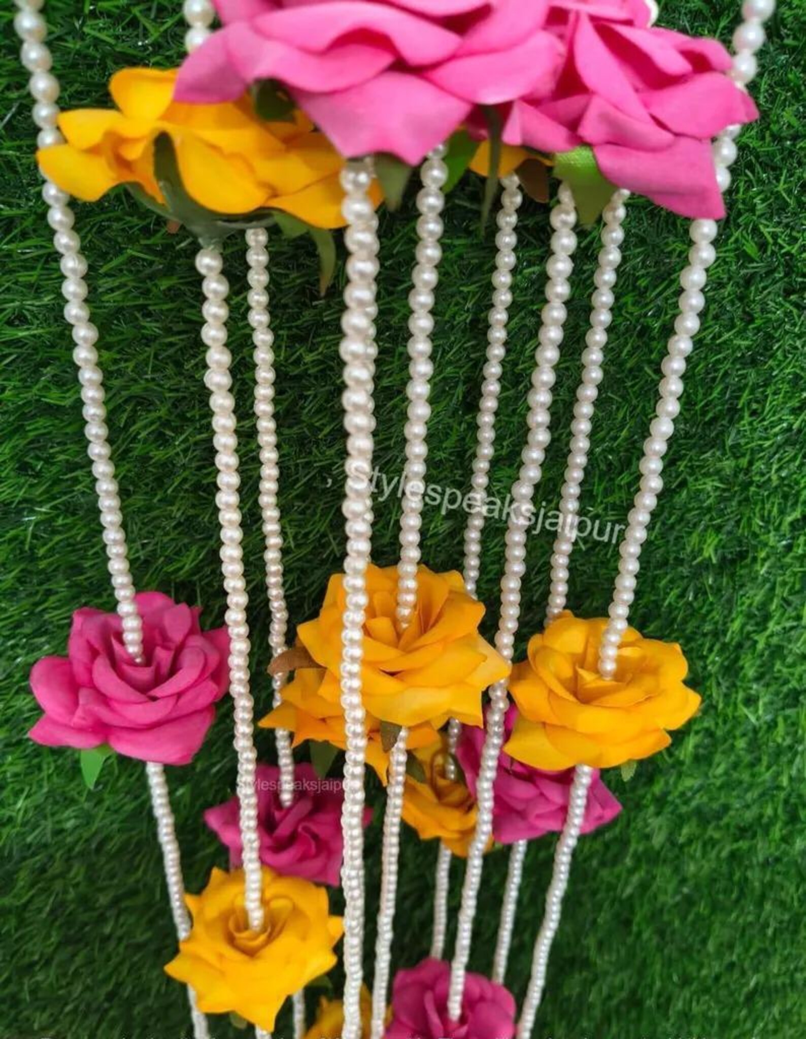 Decoative 6 Feet Rose Flower Pearl Garlands for Indian Wedding ...