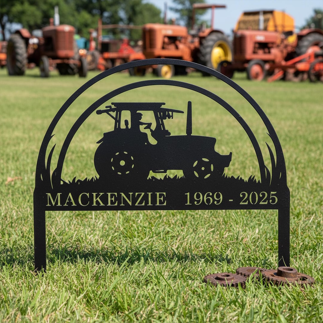 Custom Tractor Memorial Stake, Farm Tribute Plaque, Custom Farming ...