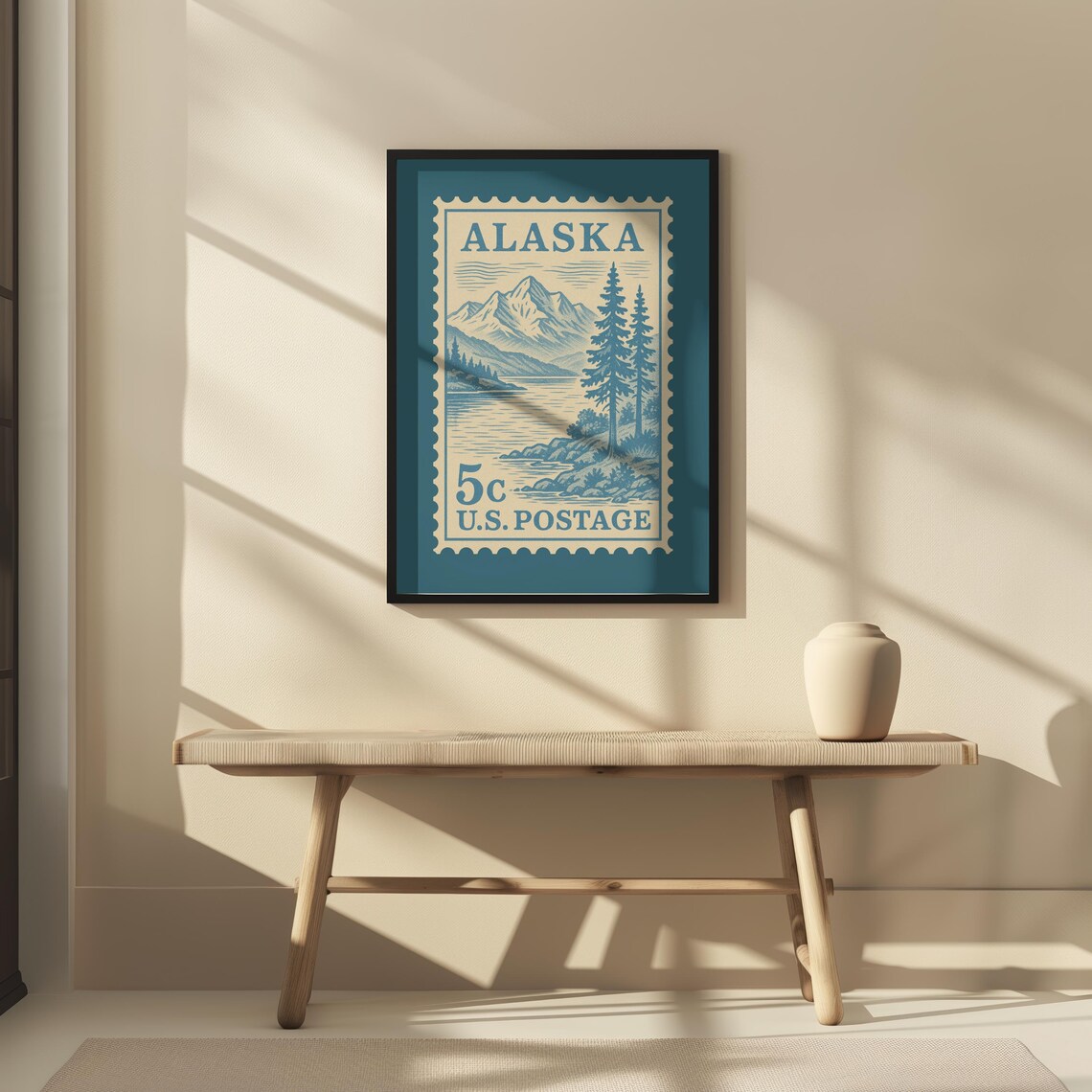 Alaska Postage Stamp Poster | Retro US State Postage Wall Art | WPA ...