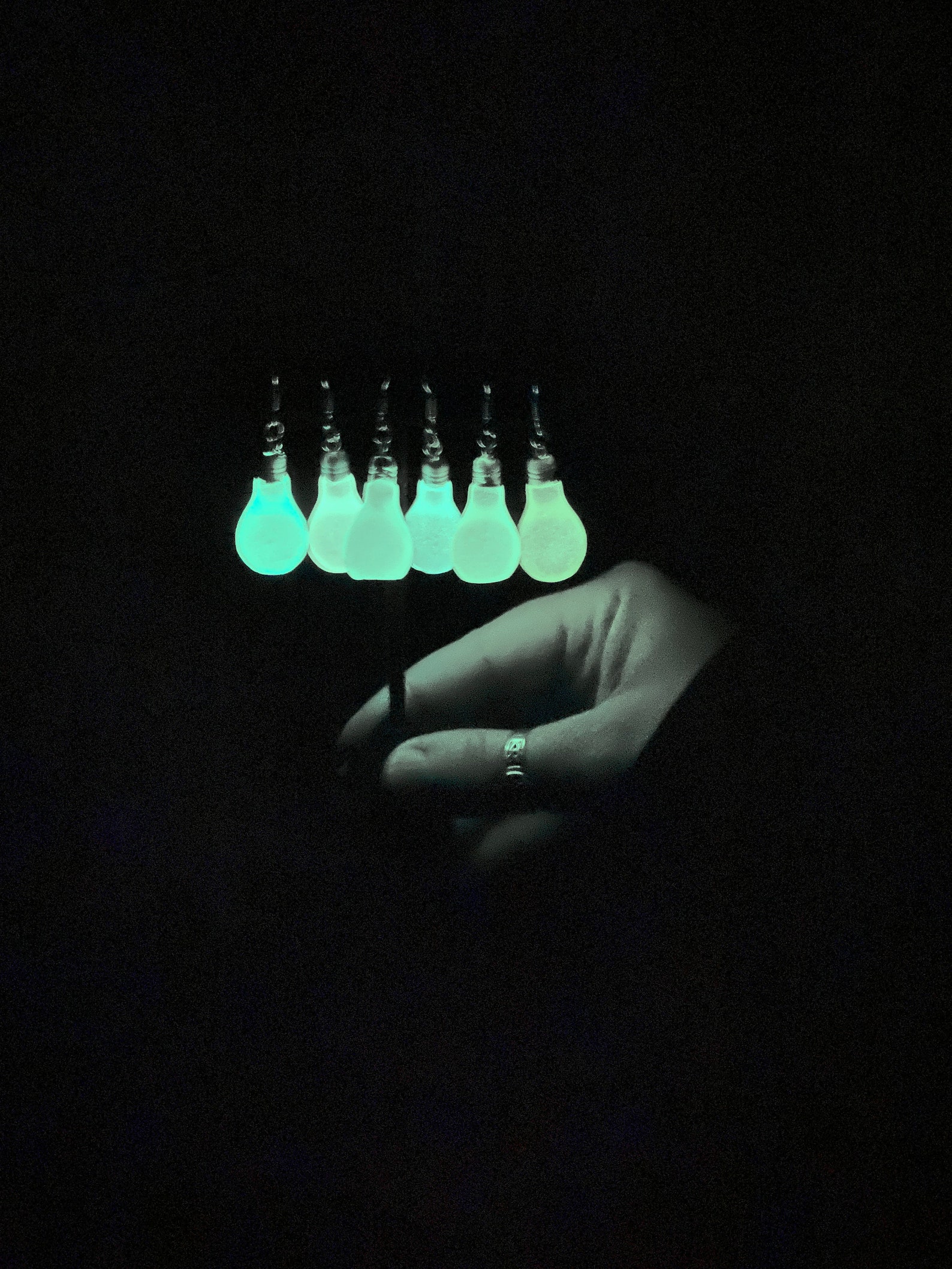 Glow in the Dark Multicolor Resin Light Bulb Dangle Earrings - Etsy