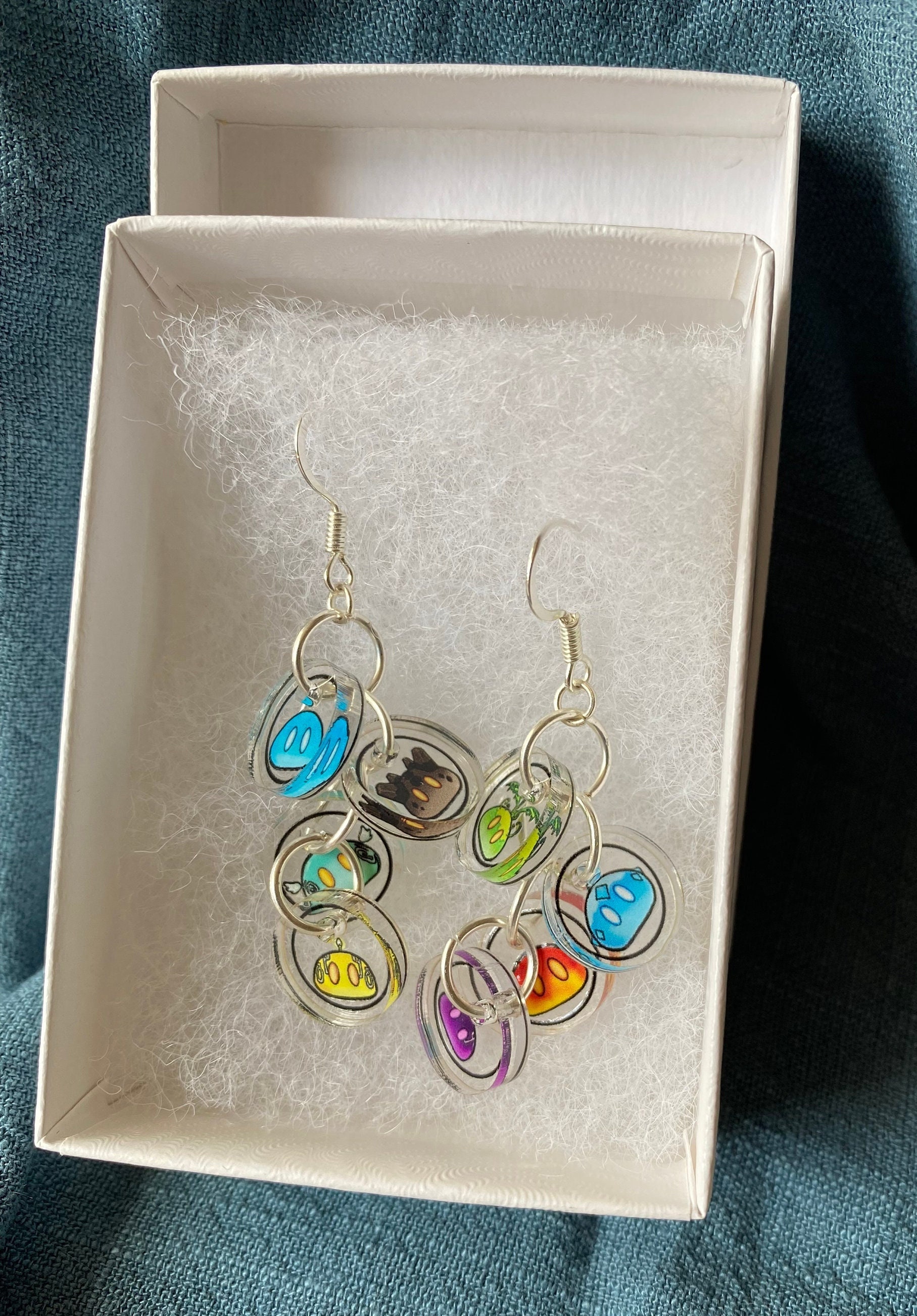 Genshin Video Game Elemental Slimes Acrylic Earrings - Etsy