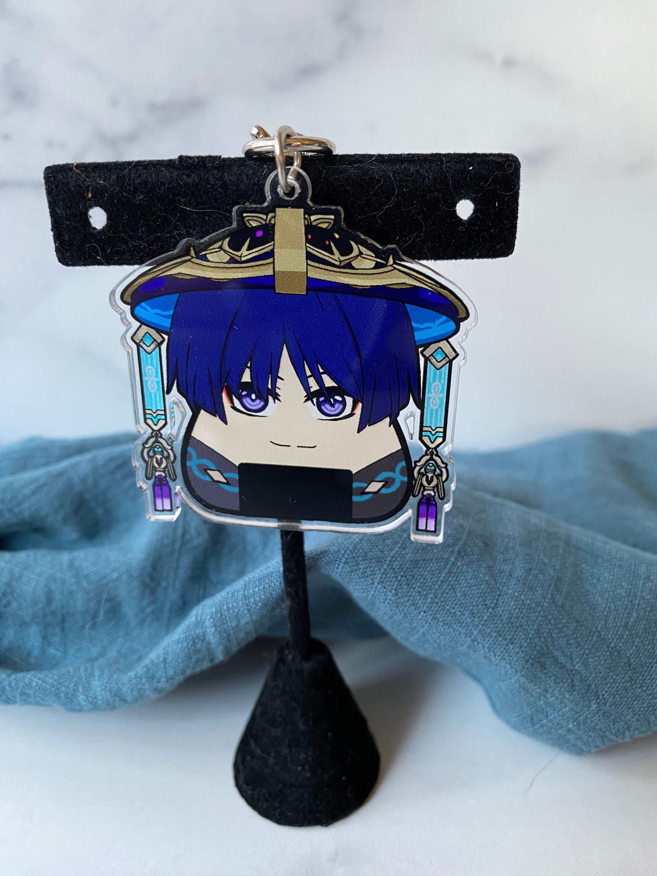 Genshin Video Game Wanderer Onigiri Acrylic Keychain - Etsy