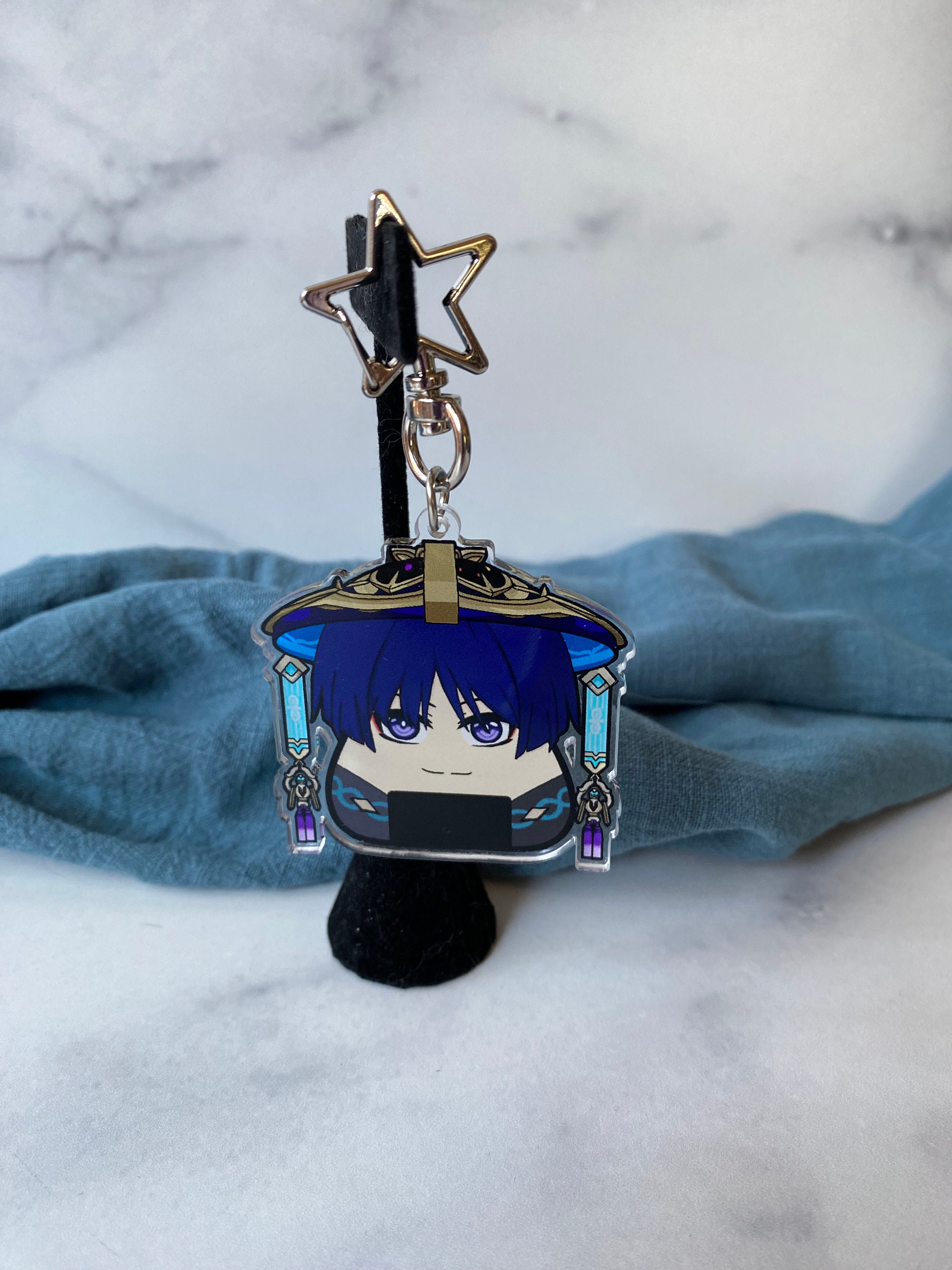 Genshin Video Game Wanderer Onigiri Acrylic Keychain - Etsy