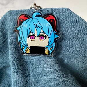 Genshin Video Game Ganyu Onigiri Acrylic Keychain - Etsy