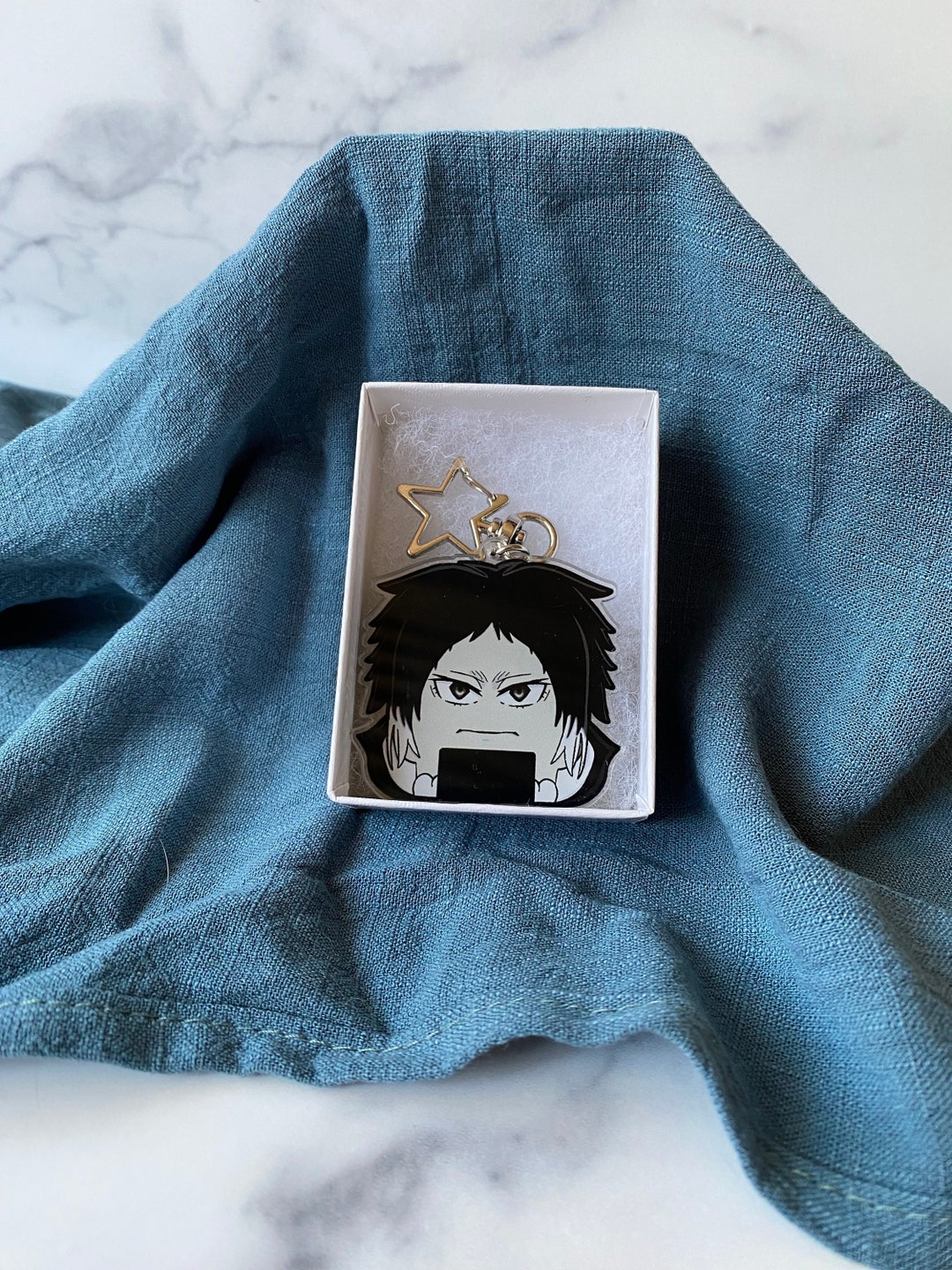 BSD Pale Bad Guy With Black Coat Onigiri Acrylic Keychain - Etsy