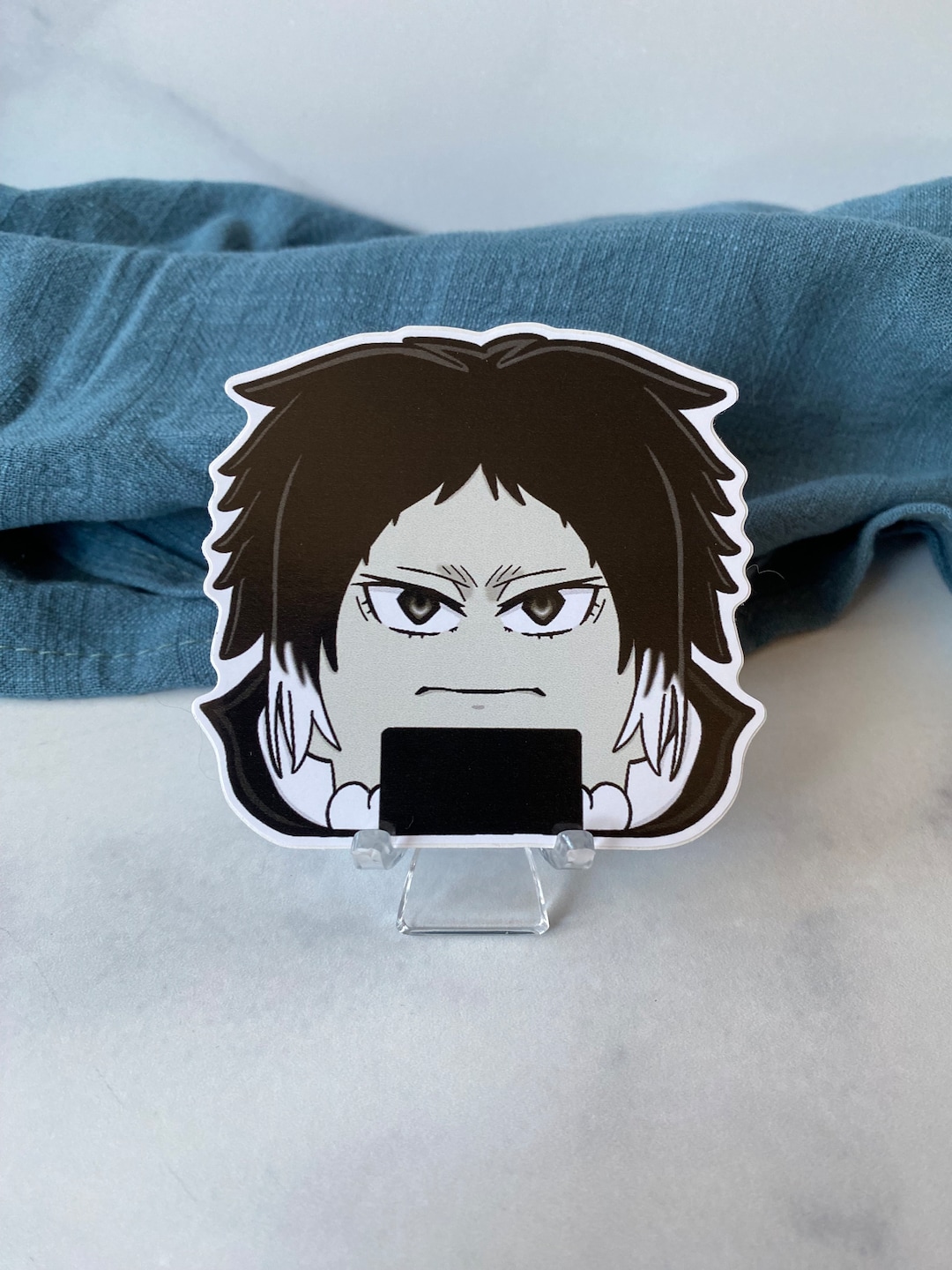 BSD Pale Bad Guy With Black Coat Onigiri Die Cut Gloss Vinyl Sticker - Etsy