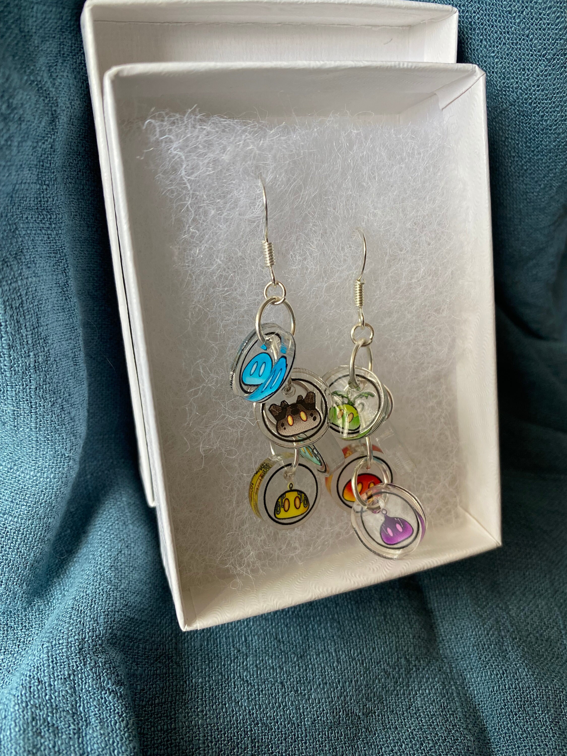 Genshin Video Game Elemental Slimes Acrylic Earrings - Etsy