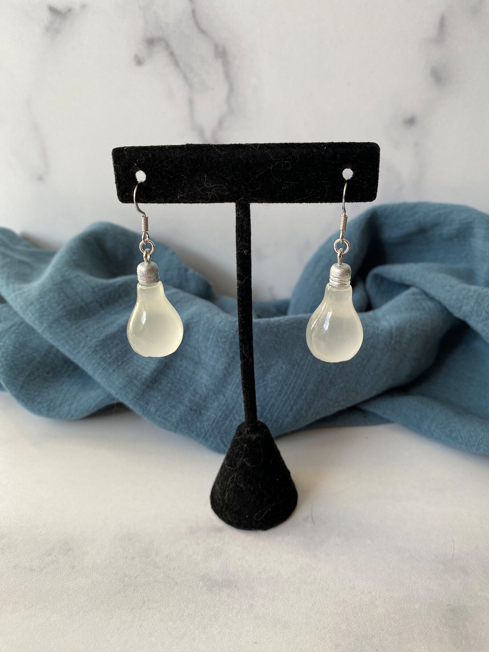 Glow in the Dark Multicolor Resin Light Bulb Dangle Earrings - Etsy