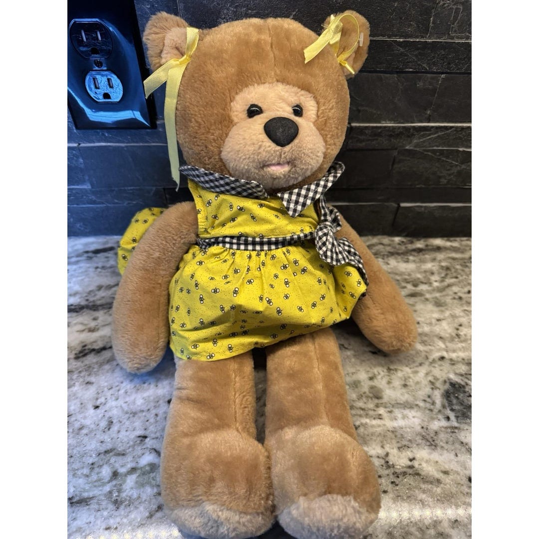 Vintage Rare Wacky Bear Factory Brown Bear in Dress Stuffed Plush 2000 ...