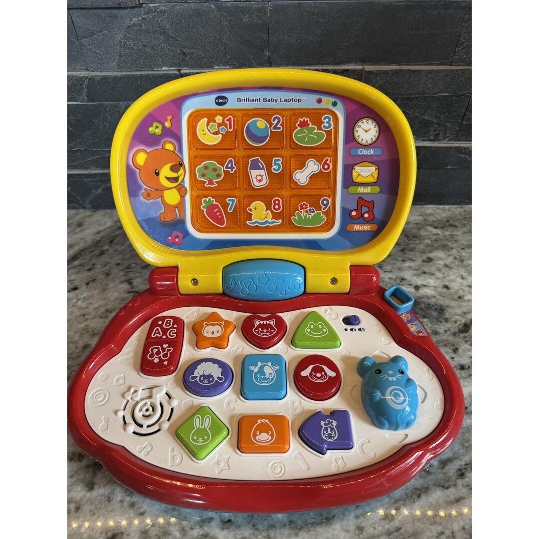 Vtech Brilliant Baby Laptop Learning Interactive Travel Kids Light Up ...