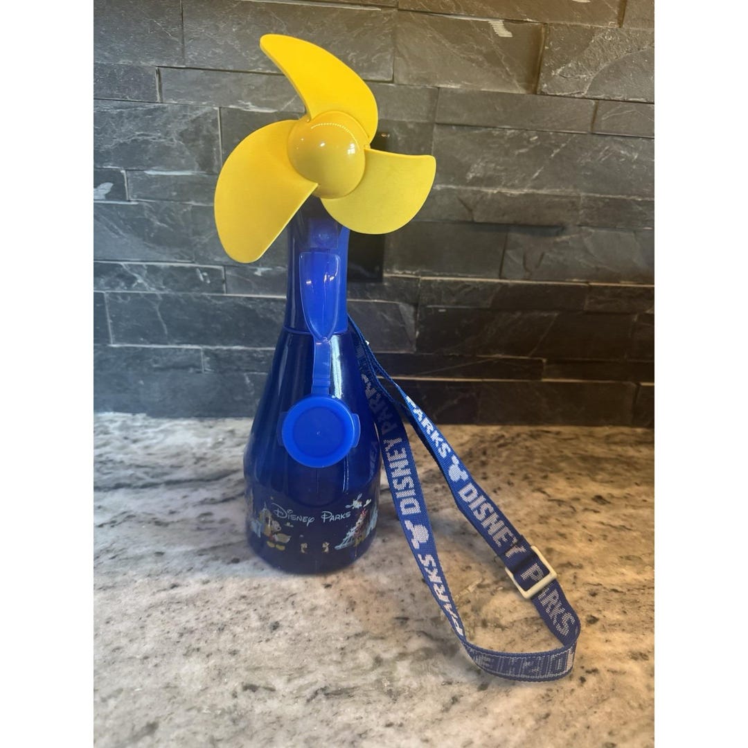 Walt Disney World Park Misting Water Bottle Spray Fan W/ Lanyard ...