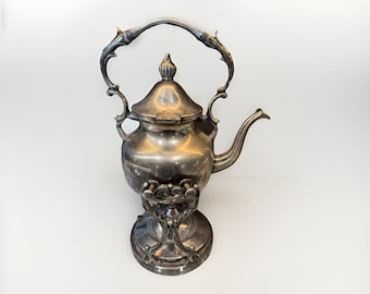 Vintage Elegant Silver Tilting Teapot on Stand, Vtg Silverplate Vintage ...