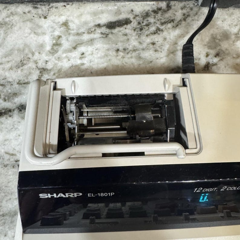Sharp EL-1801V Portable 12 Digit 2 Color Serial Printing Calculator ...