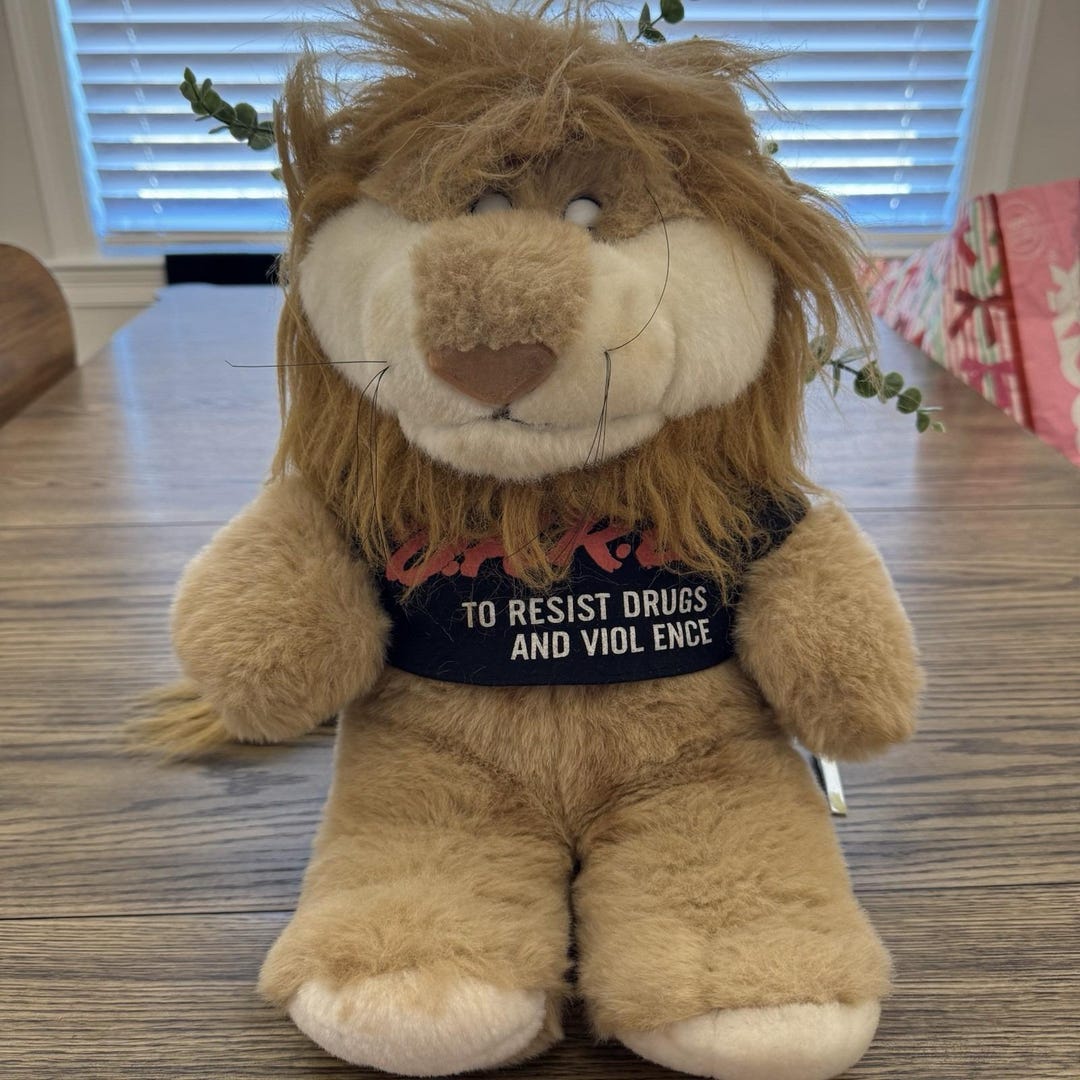 Vintage 18" D.A.R.E. Daren the Lion - Stuffed Plush Animal Lion DARE ...