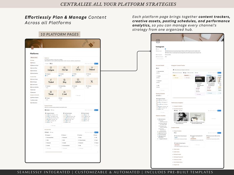 Notion Social Media Planner, Content Calendar (digital Template) - Etsy