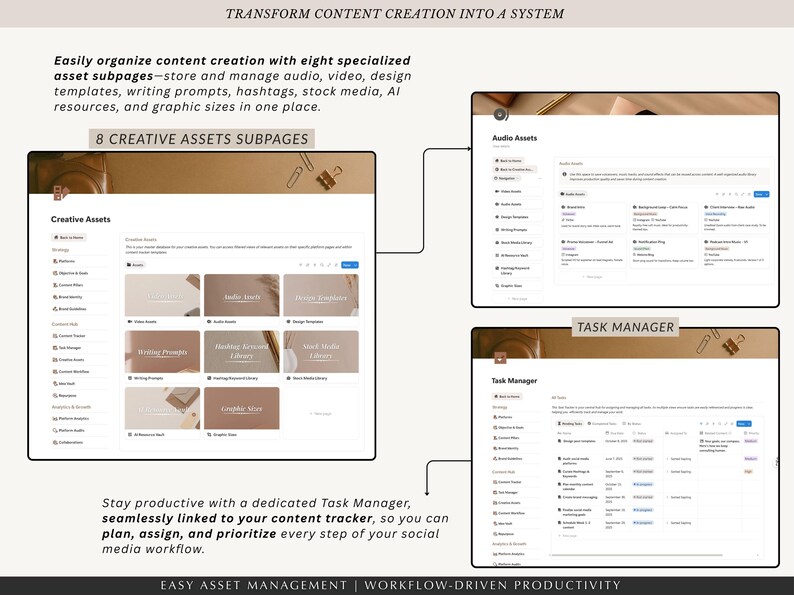 Notion Social Media Planner, Content Calendar (digital Template) - Etsy