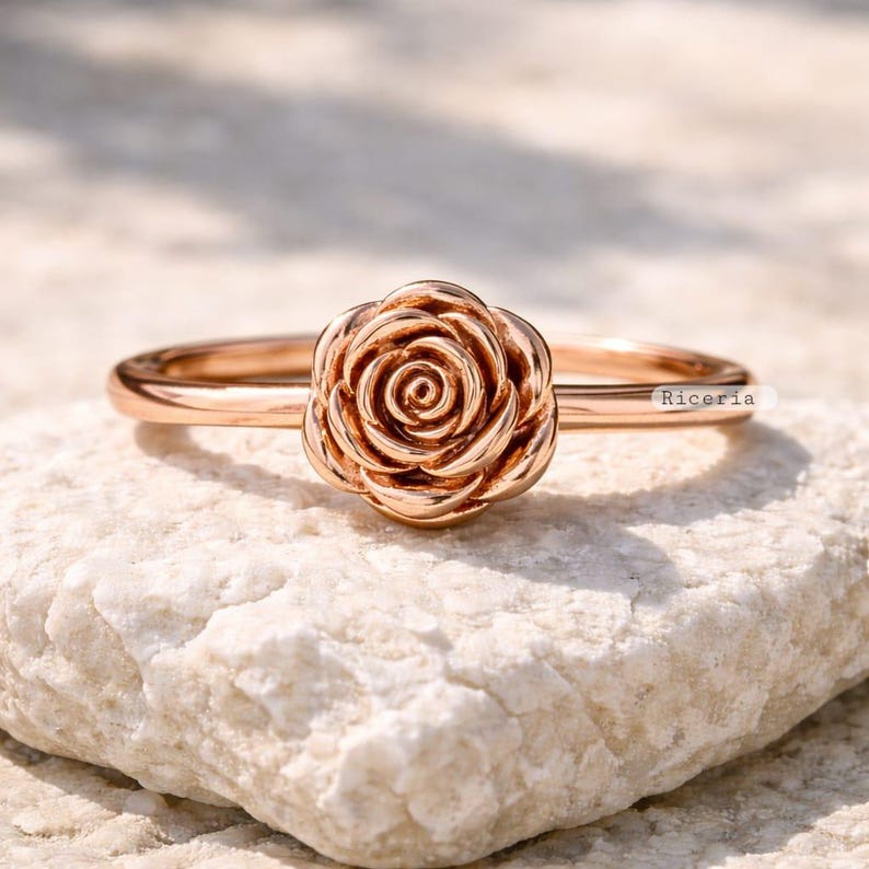 Rose Gold | Floral Engagement Ring Alternative | Flower Ring | Minimal ...