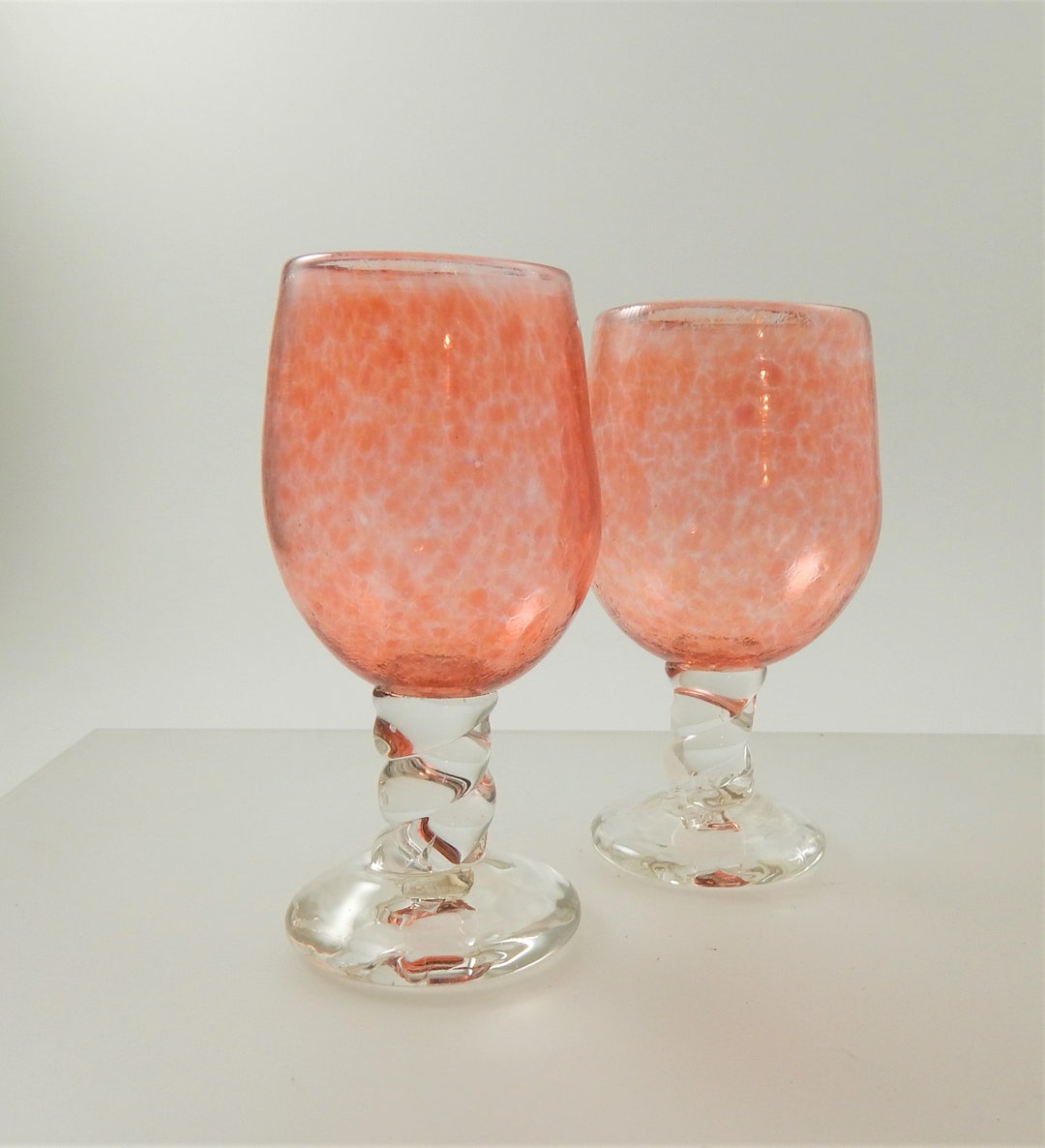 Handblown 'fun-ky' Goblets "apricot" - Etsy