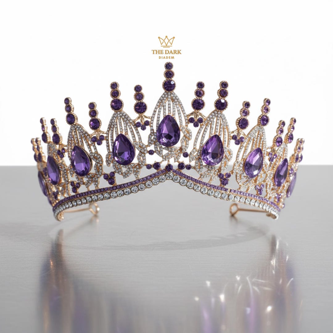 Baroque Purple Crystal Tiara | Wedding Rhinestone Queen Crown - Etsy